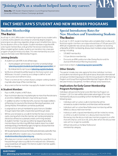 Student, AICP Candidate, and New Member Toolkit