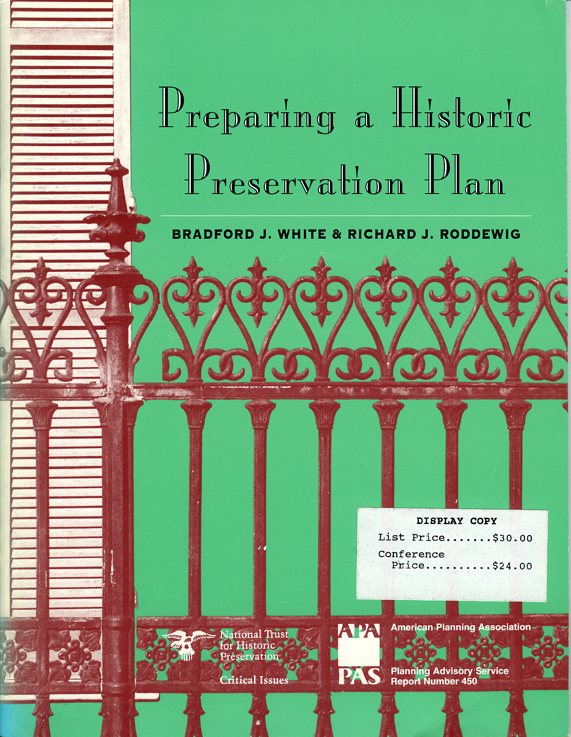 Preparing a Historic Preservation Plan (PAS 450)